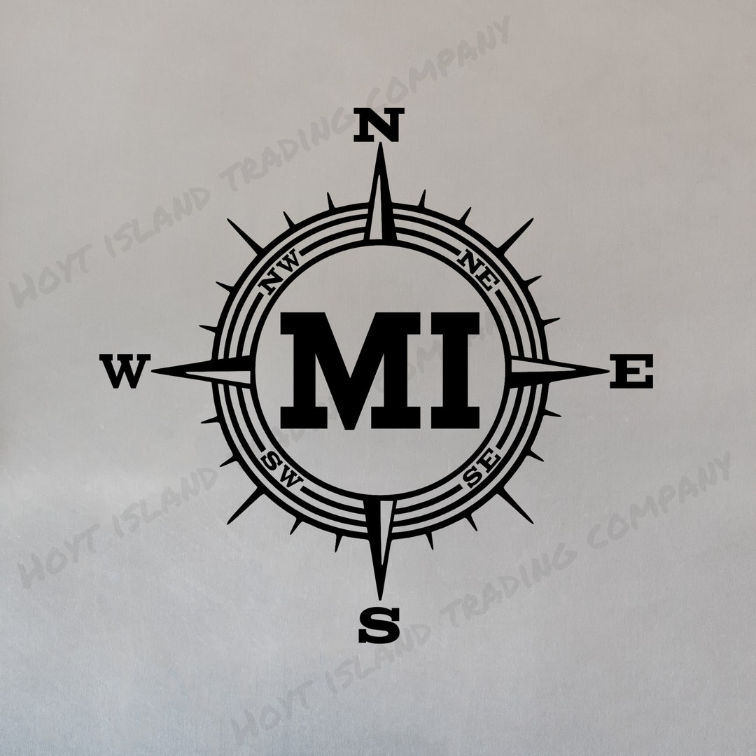 Michigan Compass Decal, Wolverine State Decal, Pictured Rocks Lakeshore ...