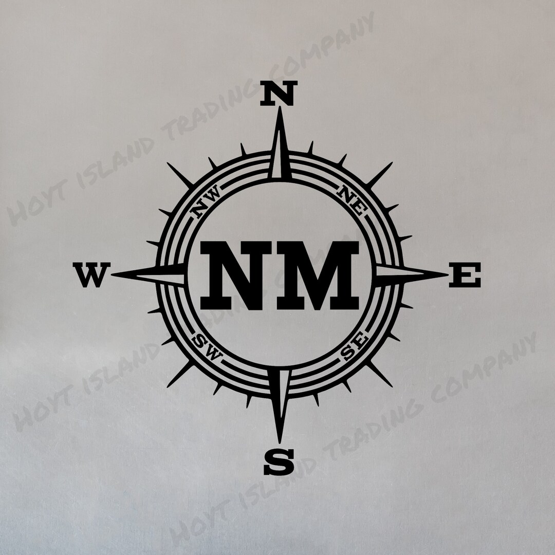 New Mexico Compass Decal, Copper State Vinyl Wall Decal, Carlsbad ...
