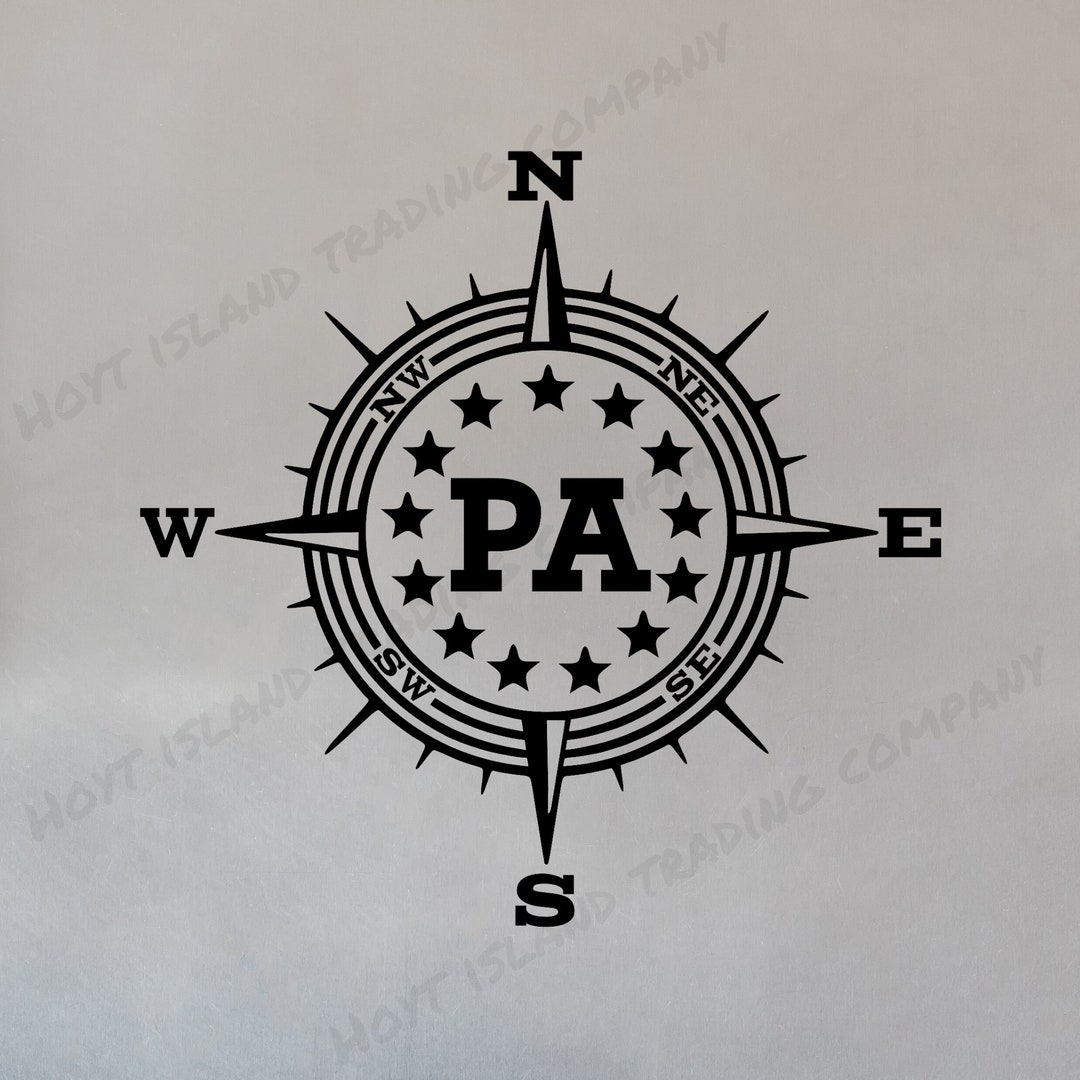 Pennsylvania 13 Colonies Compass Decal, Patriotic Vinyl Decal ...