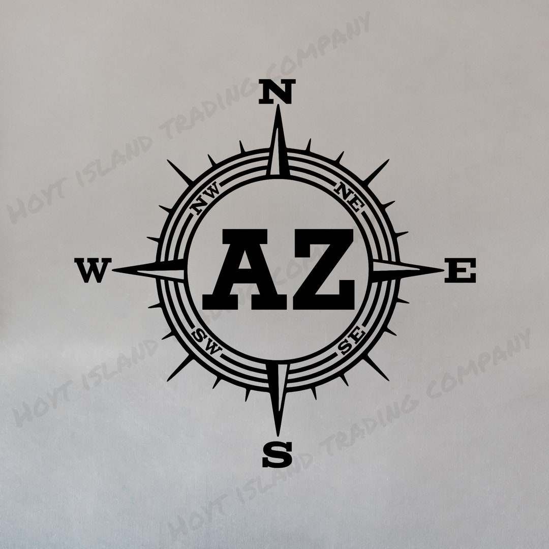 Arizona Compass Decal, Grand Canyon State Wall Decal, the Copper State ...