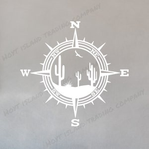 Desert Compass Decal, Mojave Vinyl Decal, Sonoran Desert, Great Basin ...