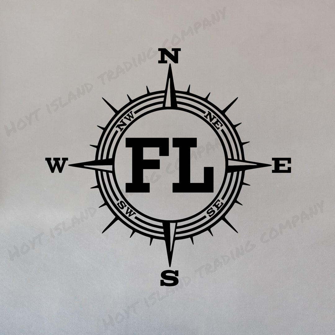 Florida Compass Decal, Sunshine State Vinyl Decal, Beach Decal, the ...