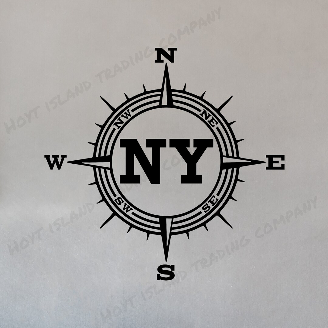 New York Compass Decal, Empire State Wall Decal, Big Apple Decal ...