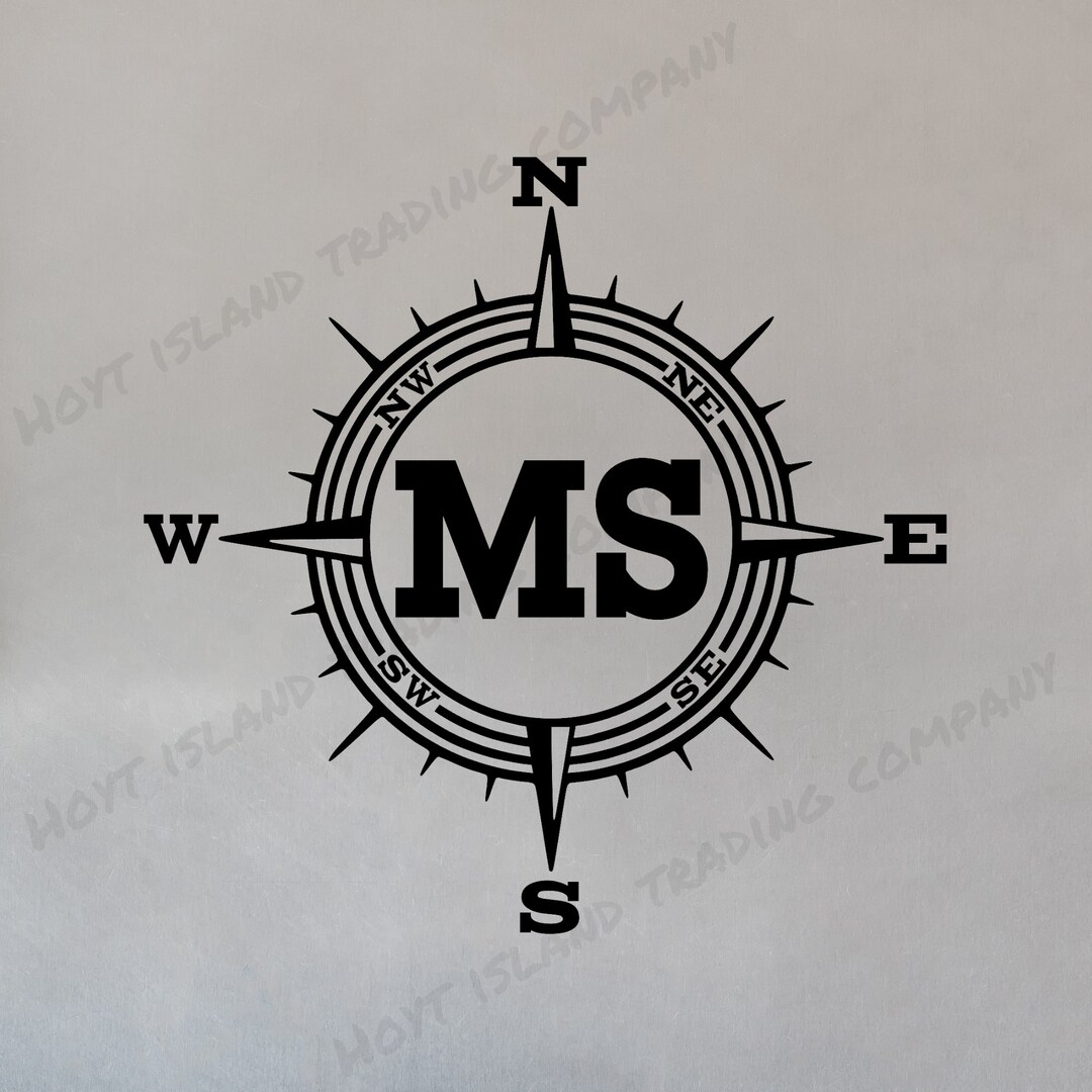 Mississippi Compass Decal, Magnolia State Wall Decal, Natchez Trace ...