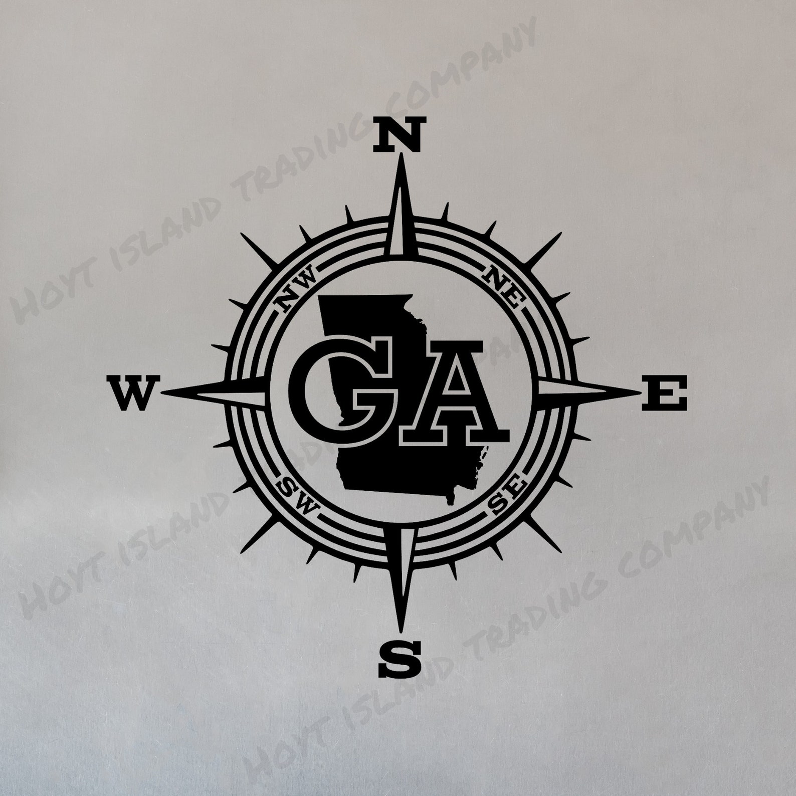 Georgia State Compass Decal, the Peach State Wall Decal, Southern Life ...