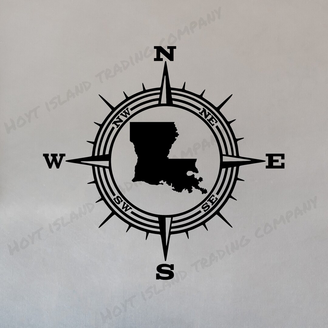 Louisiana Compass Decal, New Orleans Decal, Bayou Decal, Southern Life ...