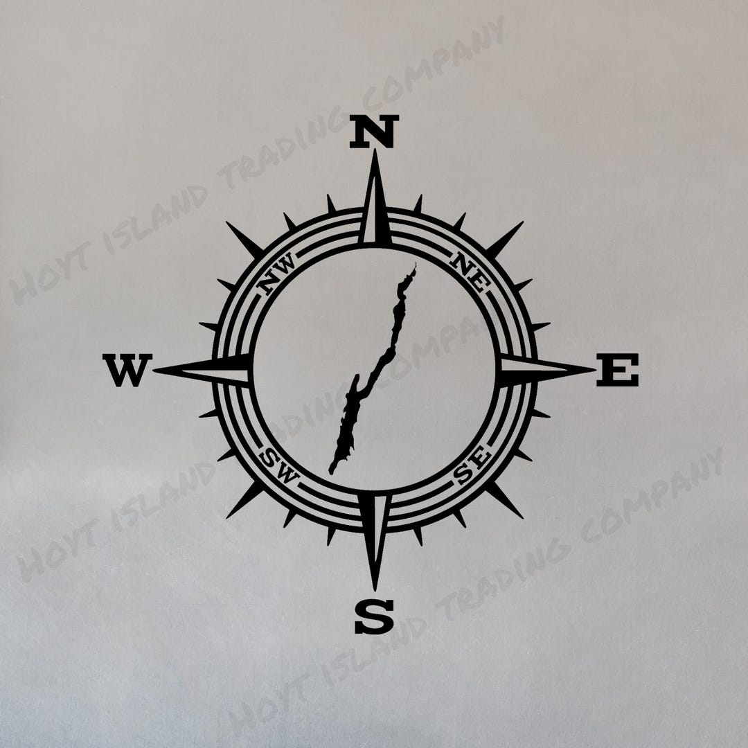 Lake George Compass Decal, Adirondack Decal, Parasailing, Lake Life ...