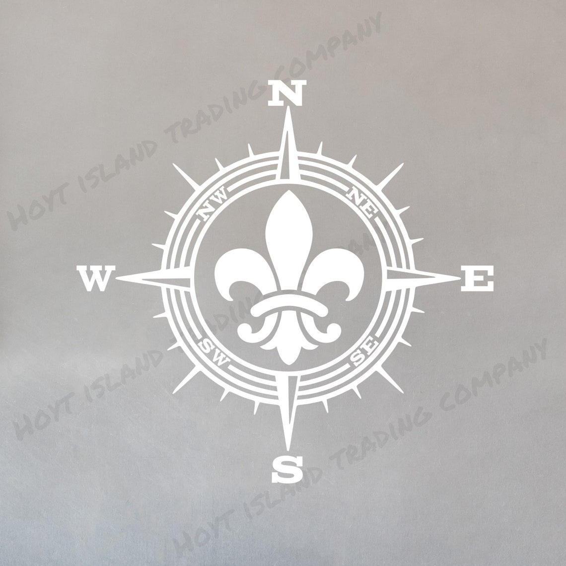 Fleur De Lis Compass Decal New Orleans Wall Decal Bayou - Etsy