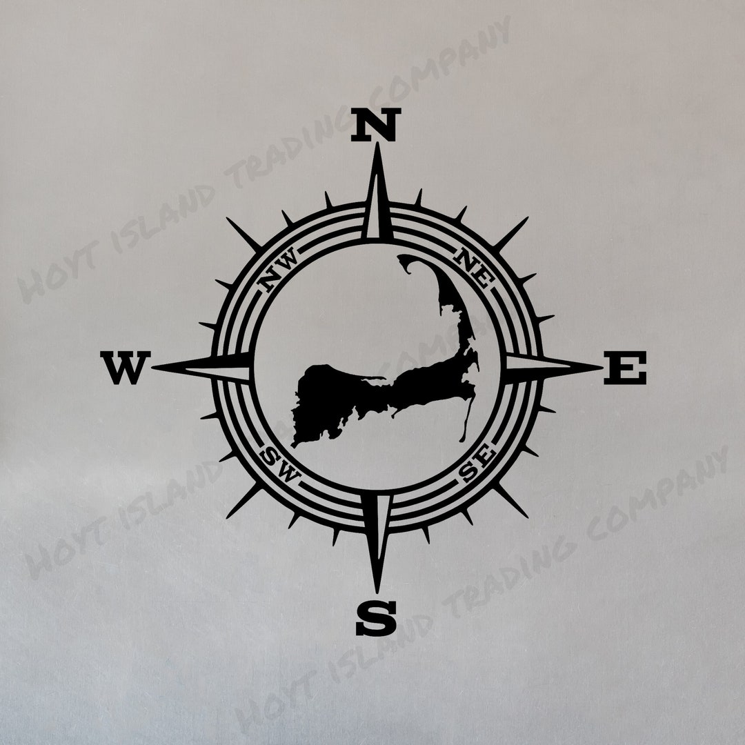 Cape Cod Compass Decal, Massachusetts Vinyl Decal, Provincetown Sticker ...