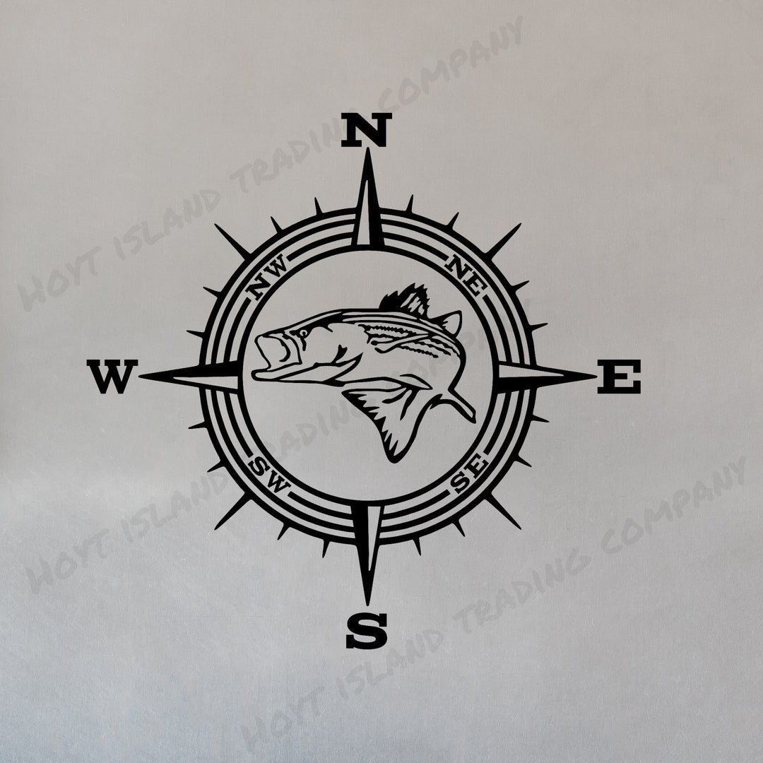 Striped Bass Fishing Decal, Striper Vinyl Decal, Fishing Sticker ...