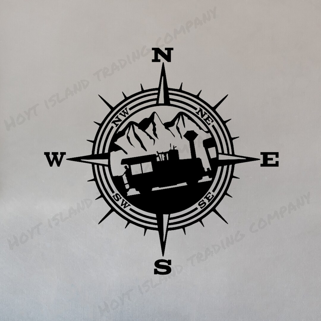 Cog Railway Compass Decal, White Mountains Vinyl Decal, Mount ...