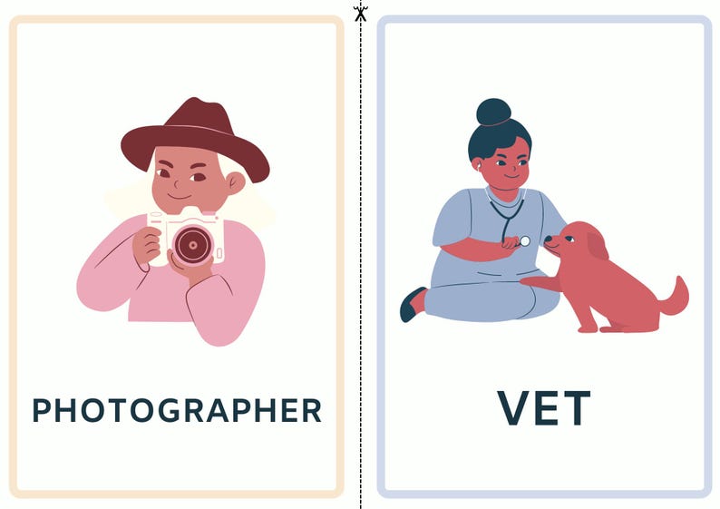 COMMUNITY HELPERS FLASHCARDS, Professions Flash Cards, Community ...