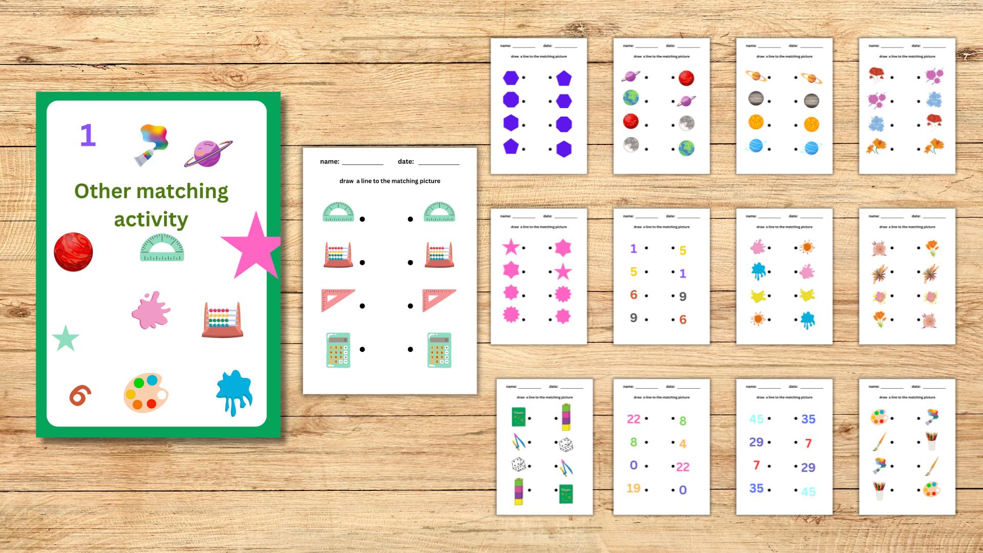 70 Printable Matching Worksheet, Match the Picture, Animal Matching ...