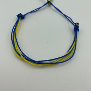 Handmade Bracelet With Ukrainian Flag Colors and Trident Charm. Stand ...