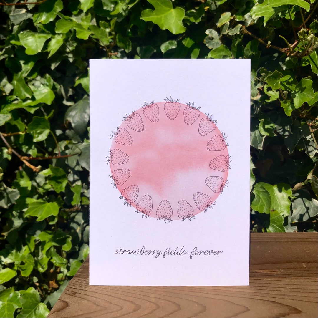 Strawberry Fields Handlettered Beatles Song Lyric Greetings Card - Etsy
