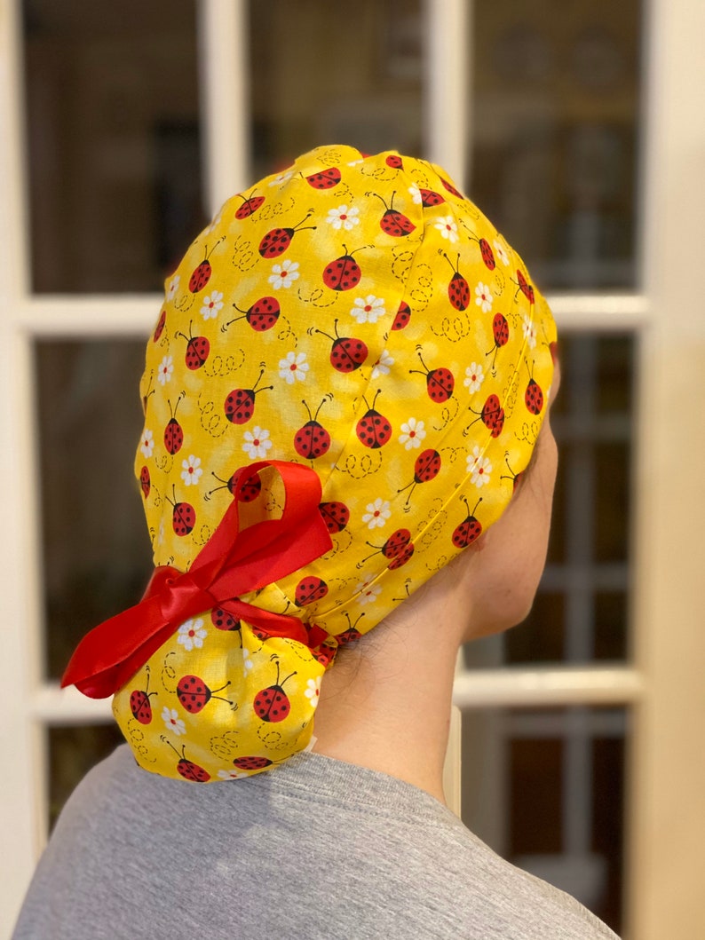Scrub Cap Ponytail Ladybug. Women’s Surgical Hat. Nugsnscrubs - Etsy