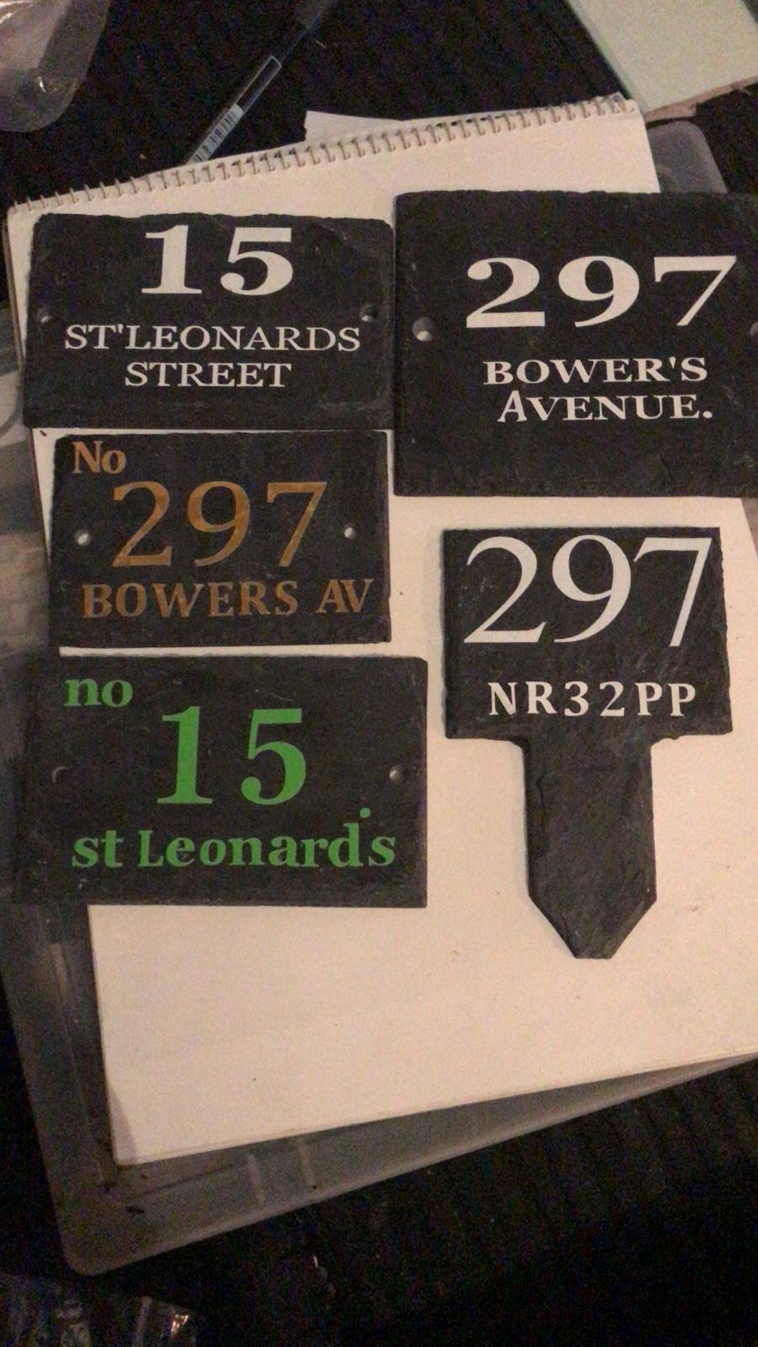 Slate Sign, for Door Number/ Letter Box. Handmade. Any Addresses Made ...