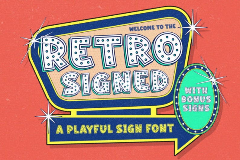 Retro Signed Font - Etsy