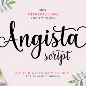 Angista Script Font - Etsy