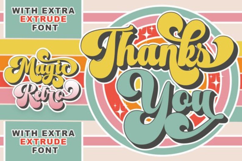 Magic Retro Font - Etsy