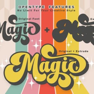Magic Retro Font - Etsy