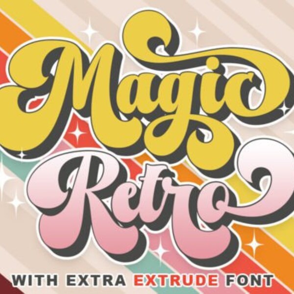 Retro Font - Etsy