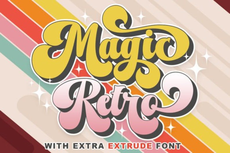 Magic Retro Font - Etsy