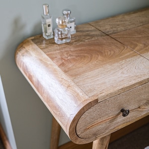 Curved Dressing Table and Bench Set | Drawers | Decorative Mirror ...