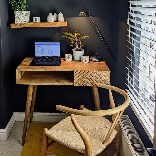 Solid Wood Desk Painted Desk - Etsy