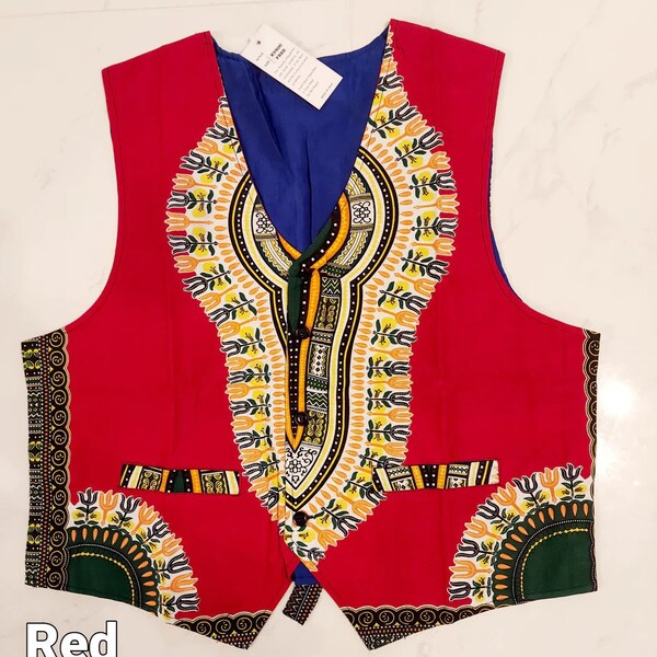 African Print Vest - Etsy