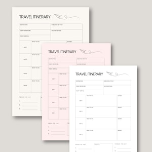 Minimalist Travel Planner Printable, Vacation Plan, Travel Template ...