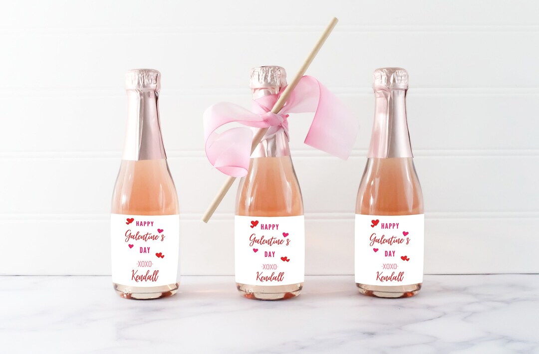 Galentine's Day Gift Wine Bottle Label Personalized Galentine Gift for ...