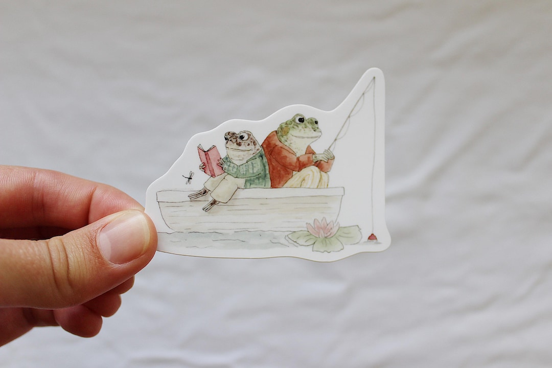 Frog and Toad Vinyl Sticker: Watercolor Laptop Bumper Sticker - Etsy