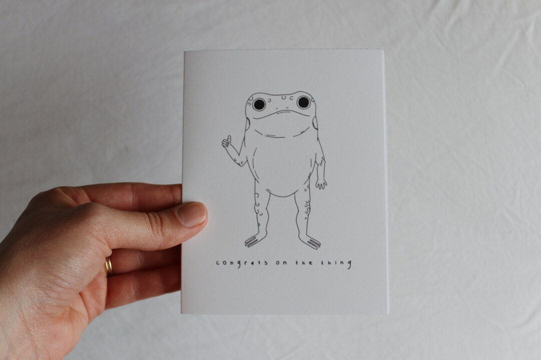 Congratulations Frog Card, Congrats Card, Frog Card, Awkward Frog Card ...