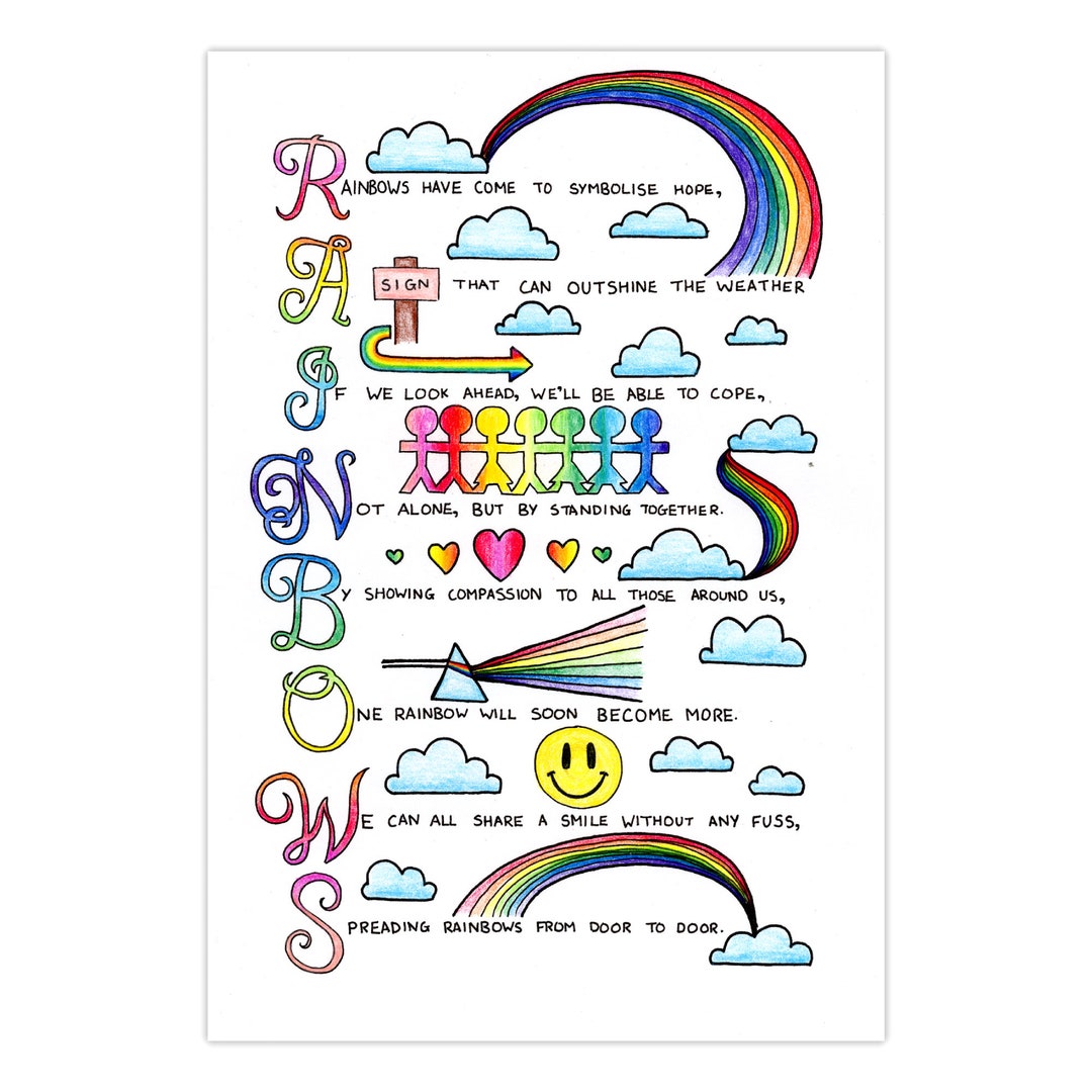 Rainbows Poem: Calligraphy Print - Etsy