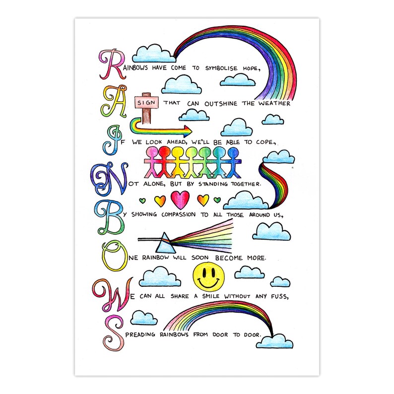 Rainbows Poem: Calligraphy Print - Etsy