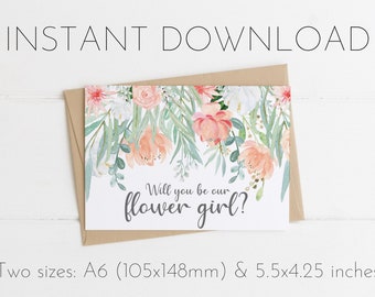 Flower Girl Card - Etsy
