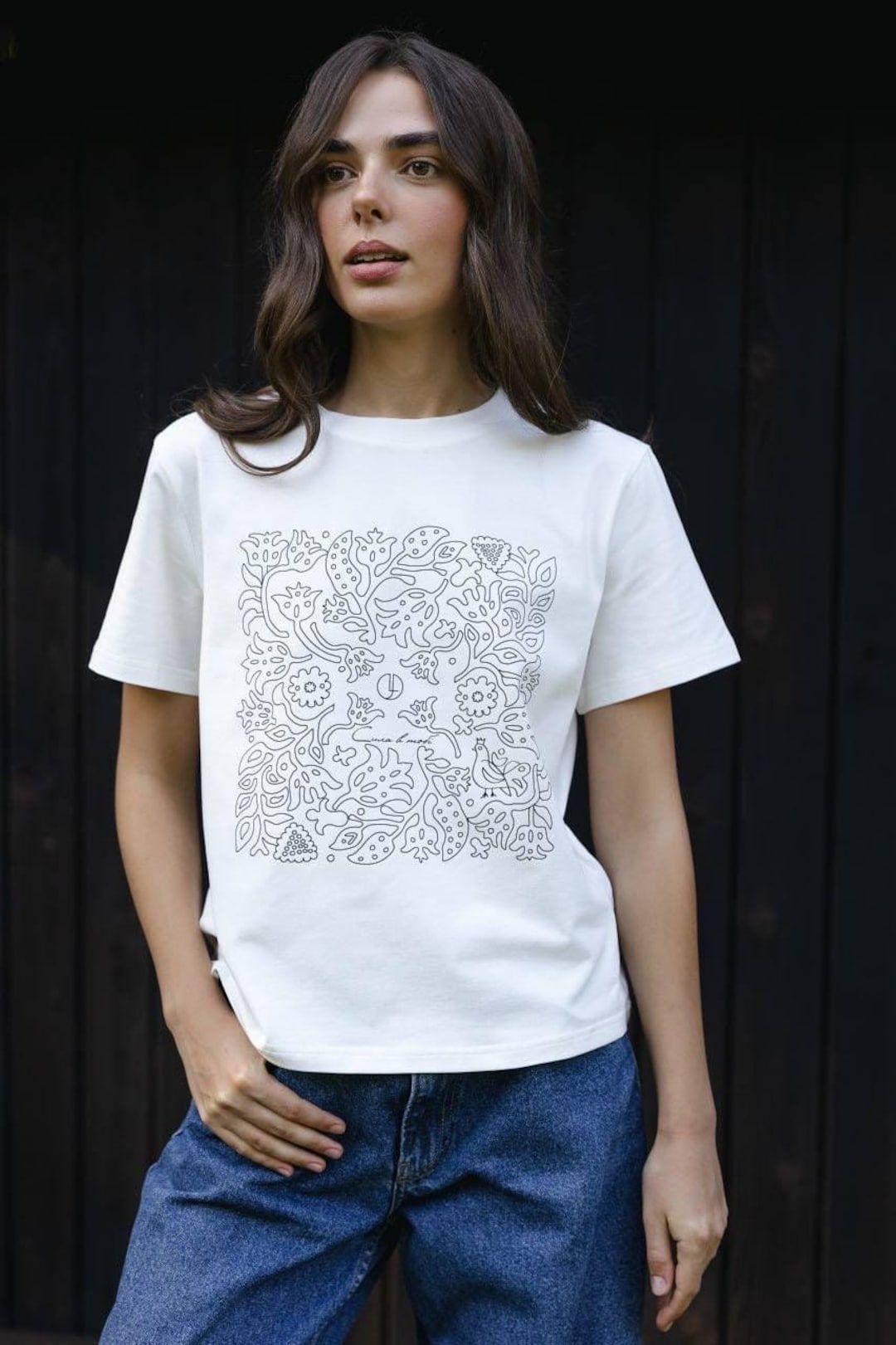 Handcrafted Block Print T-shirt - Vintage Plant Ornaments Design - Etsy