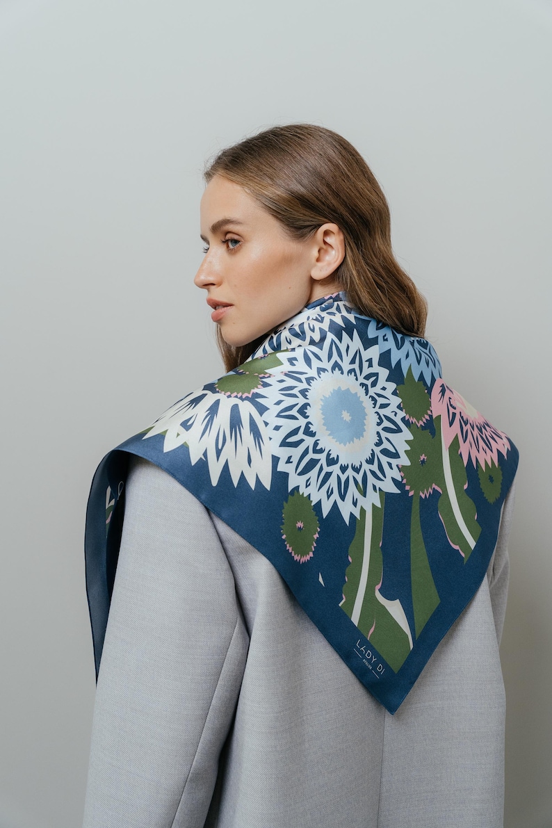 Silk Scarf “sunflowers” – Colorful Floral Silk Kerchief, Gift for Her ...
