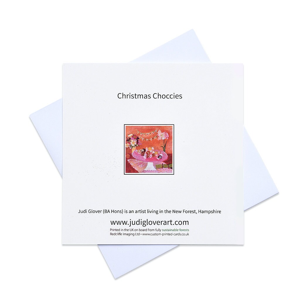 Christmas Choccies Card Set: Gouache Painting, UK Printed (pack of 6 ...