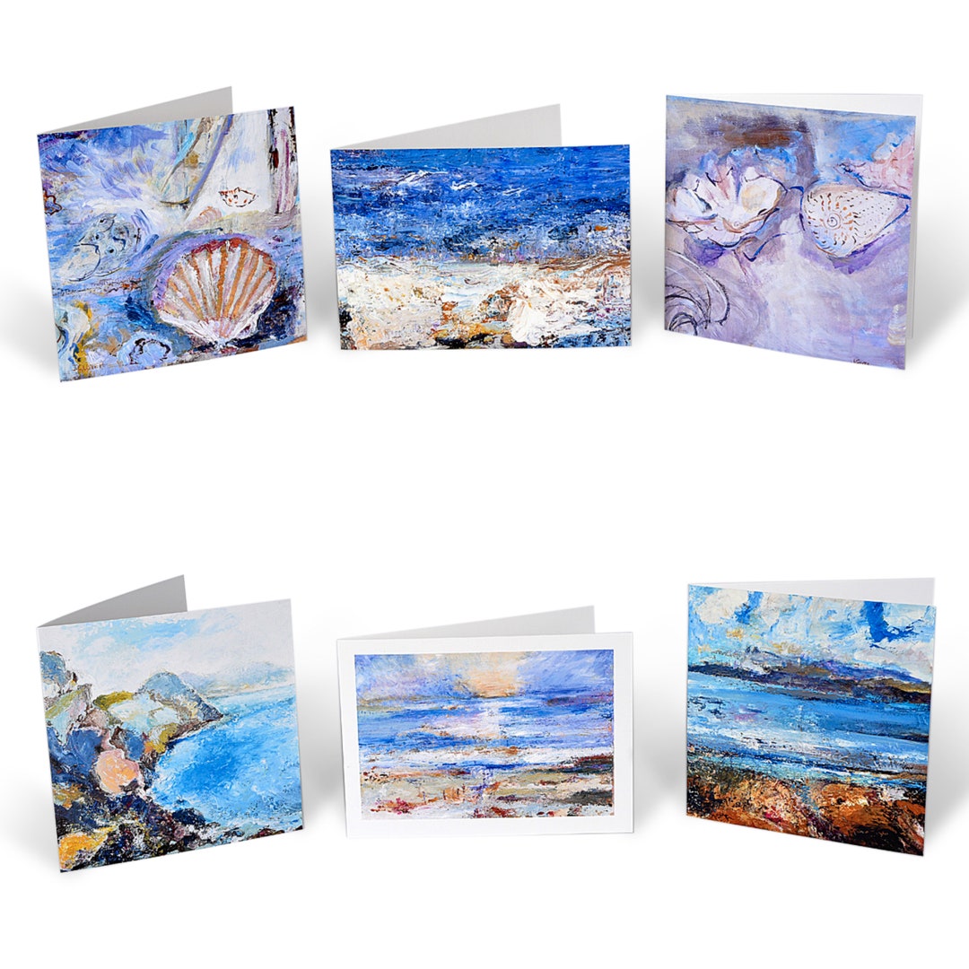 Set of 6 Coastal Cards | Art Cards Packs | Blank Birthday Cards | Art ...