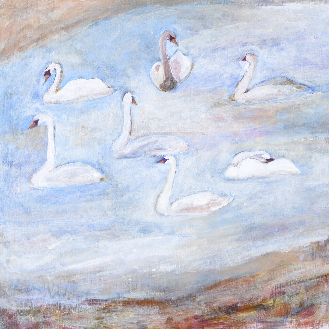 Swans Christmas Cards Pack: Traditional Watercolor Art (6 Cards) - Etsy