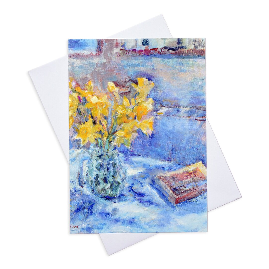 Daffodils Art Card: Spring Flower Greeting Card - Etsy