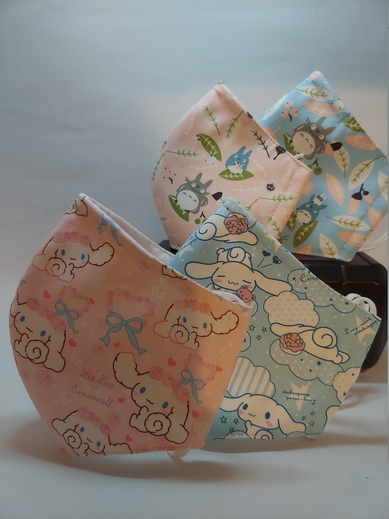 Handmade 3D Kawaii Face Mask/ Cloth Mask/ Fabric Mask W/ Filter Pocket ...