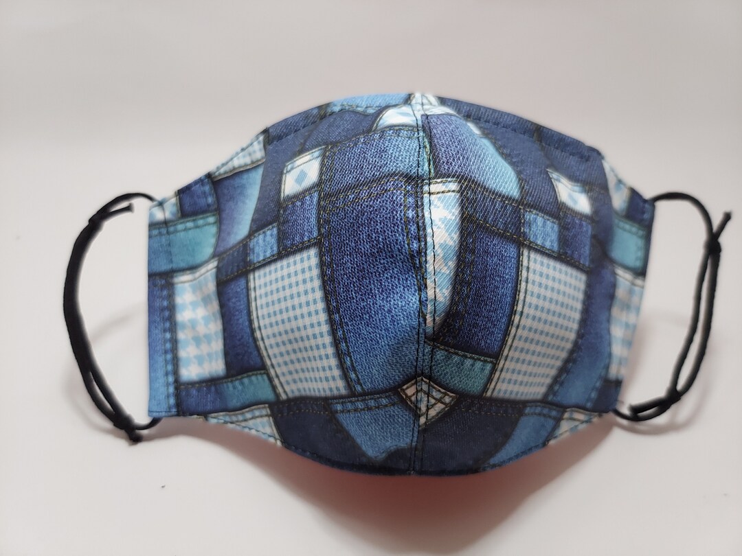 Dark Denim Fabric And/or Denim Print Face Mask/cloth Mask/fabric Mask W ...