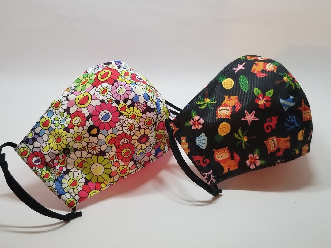 Takashi Murakami Flower /okinawa Shisa Face Mask/cloth Mask/fabric Mask ...