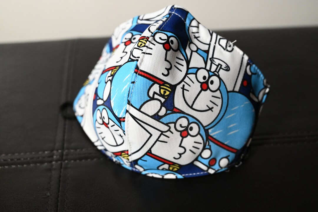 Handmade 3D Doraemon Face Mask/ Cloth Mask/ Fabric Mask W/ Filter ...