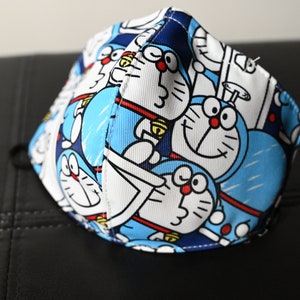 Handmade 3D Doraemon Face Mask/ Cloth Mask/ Fabric Mask W/ Filter ...