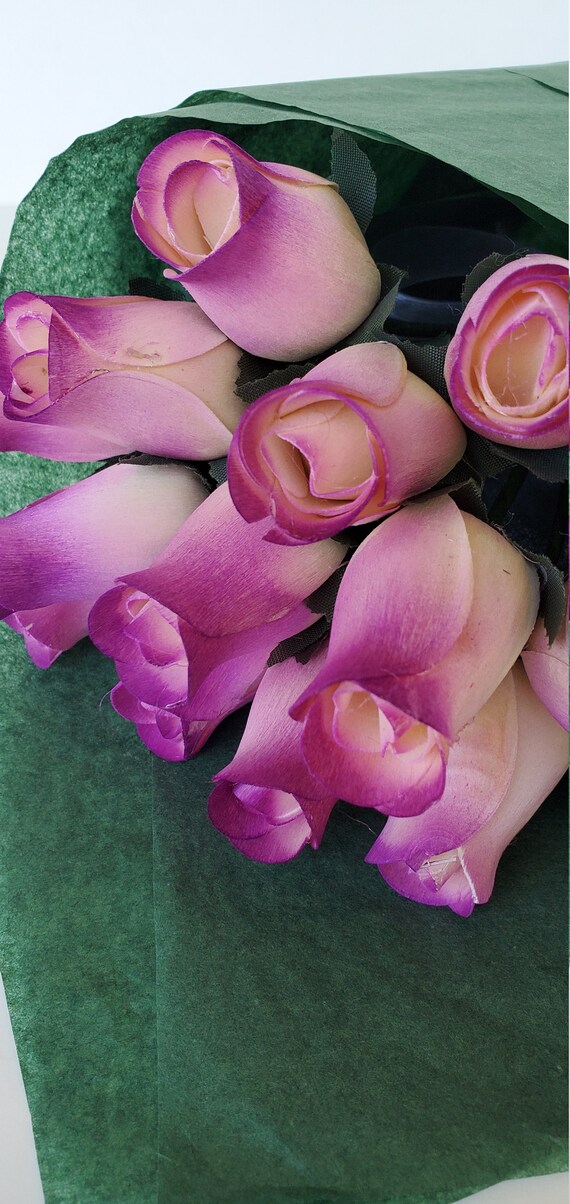 White Rose With Purple Tips