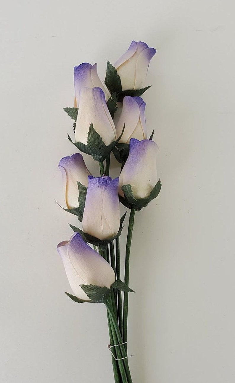 Wooden Rose Stems Various White Two Tone Colors Available 8 | Etsy